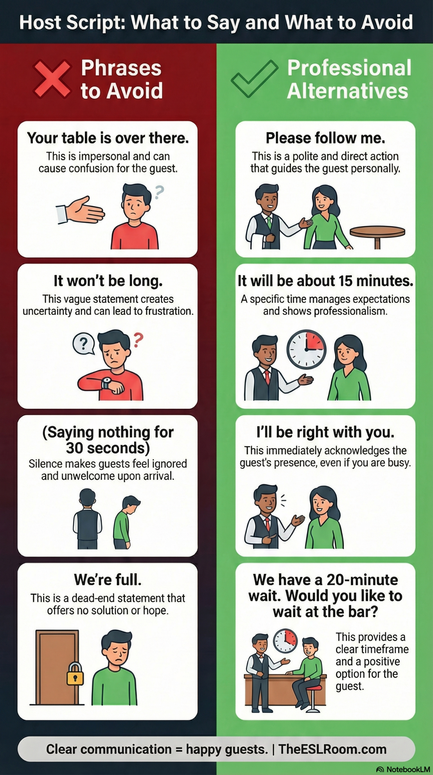 How to Seat Guests Professionally: The Host's Complete Script - The Esl ...
